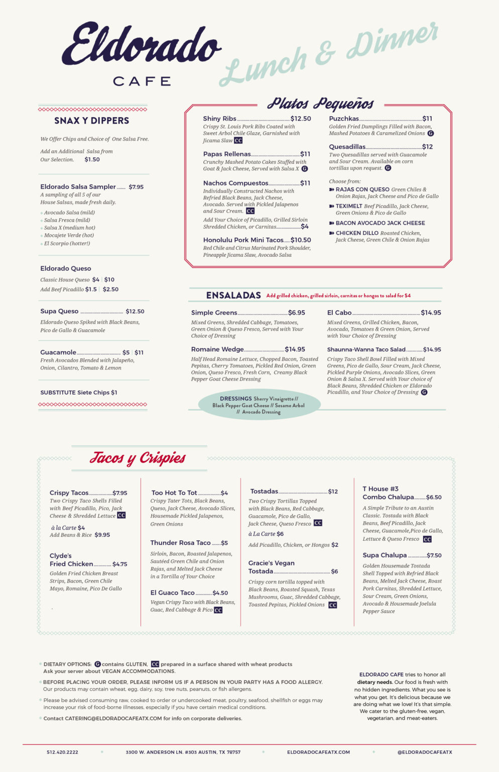 Menus – Eldorado