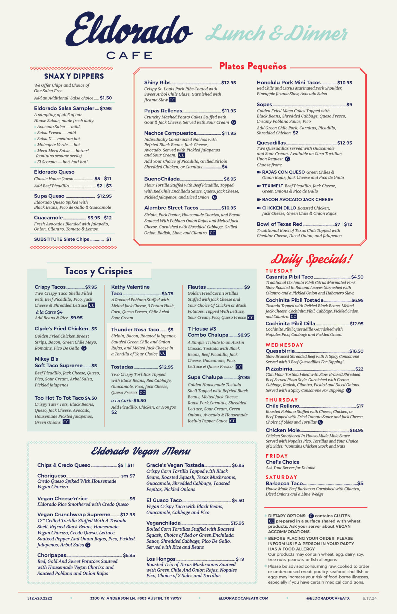 Menus – Eldorado